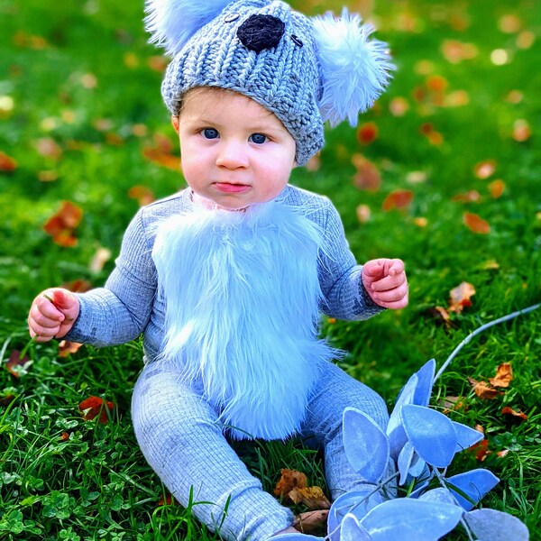Knit Koala Beanie, Koala Hats, Koala Bear Beanie, Baby Koala Hat ...