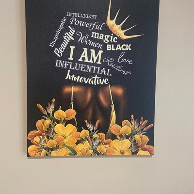Behind of Black Queen Art Print, Black Woman Pride, Powerful Afro Woman ...