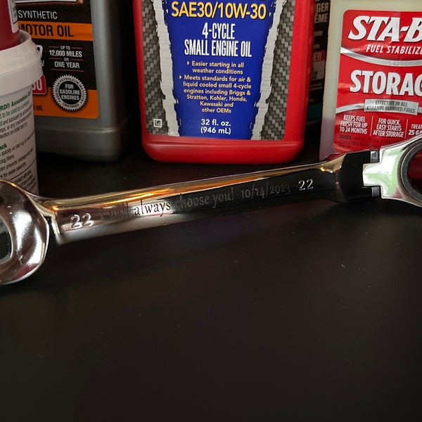 10mm Engraved Business Logo Ratchet Spanner Keyring Quality Gift Idea ...