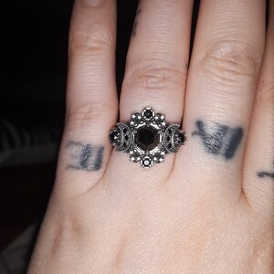 Gothic Cosmos Moon Engagement Ring Set Silver Moon and - Etsy UK