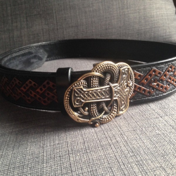 Thor Hammer Mjolnir Viking Scandinavian Norse Jormungand Hand Tooled ...