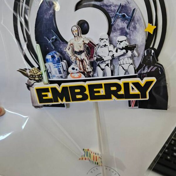 Star Wars Cake Topper, Custom Cake Topper, Star Wars Theme Cake Topper ...
