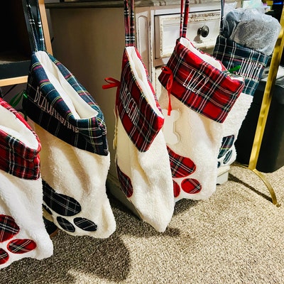 Personalized Pet Christmas Stocking, Sherpa Fleece Pet Stocking, Dog ...