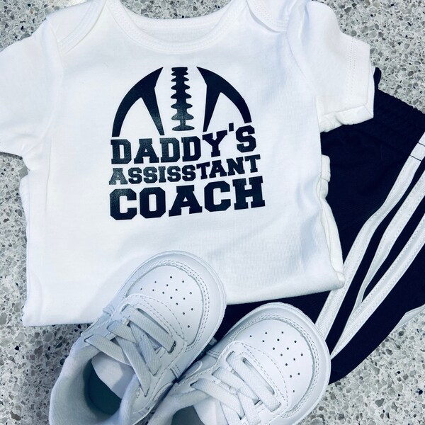 Daddys Assistant Coach Football Baby Bodysuit Baby Shower Gift for ...
