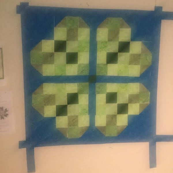 Digital PDF Quilt Block Pattern|four Leaf Clover Heart Quilt Block ...