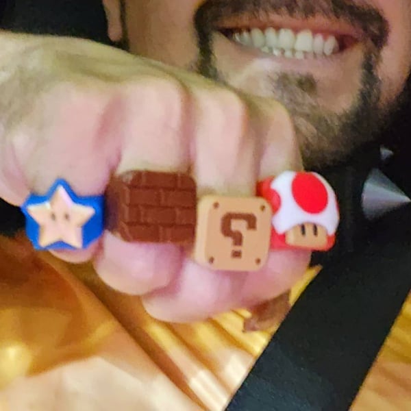 Super Mario Bros and Bowser Fan Art Rings - Etsy