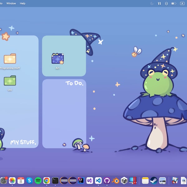 Wizard Frog Computer Desktop Theme Background Wallpaper Organizer Set ...