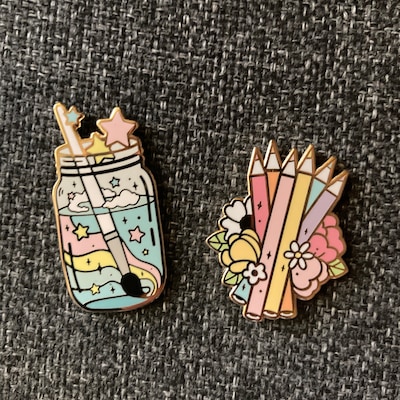 Rainbow Colored Pencils Hard Enamel Pin // Illustrator, Artist, Art ...