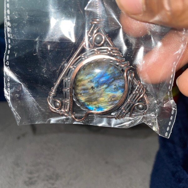 Tiger Eye,moonstone Evil Eye Gemstone Copper Wire Wrap Pendant Jewelry ...