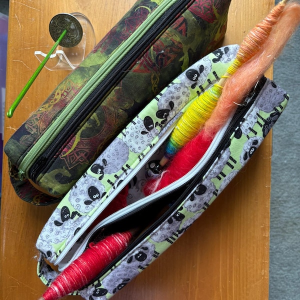 Custom Drop Spindle Bag: Handmade Padded Double Zipper Case - Etsy