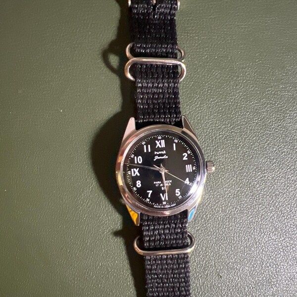 Vintage Hmt Hand-winding Indian Mens Black Dial Watch A430845-a - Etsy