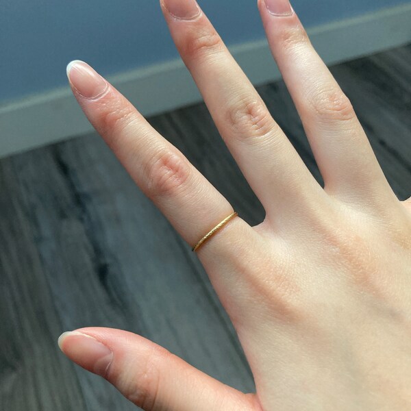 Minimal 14k Gold Filled Tarnish Resistant Ring, Gold Sparkle Twist ...