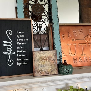 Vintage Pumpkin Sign, Vintage Fall Decor, Pumpkin Wall Art, Vintage ...