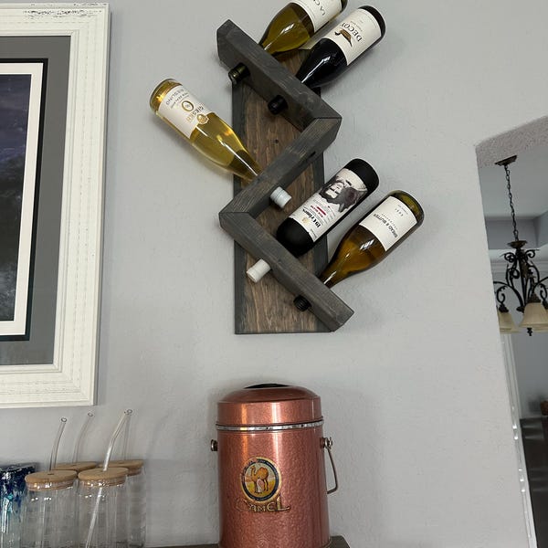 Zig Zag Wine Rack | the Ziggy Zag | Z Geometric Wall Mounted Rustic ...