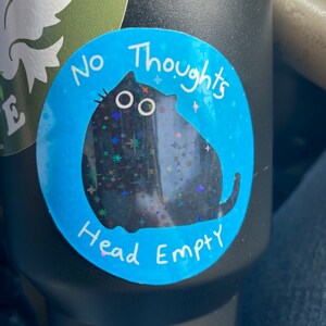 No Thoughts Head Empty / Cat Sticker / Vinyl Sticker / Journaling ...
