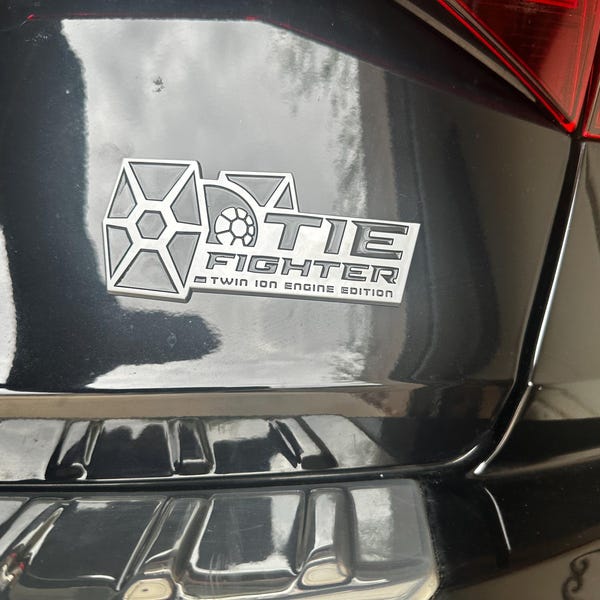 Car Emblem Gift for Star Wars Fan - Tie Fighter Twin Ion Engine Edition ...