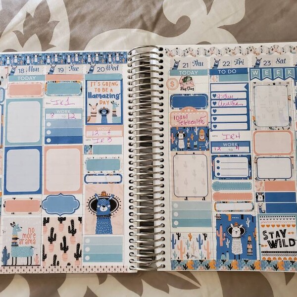 Llama Planner Stickers, Vertical Planner Stickers, Printable Weekly Kit ...