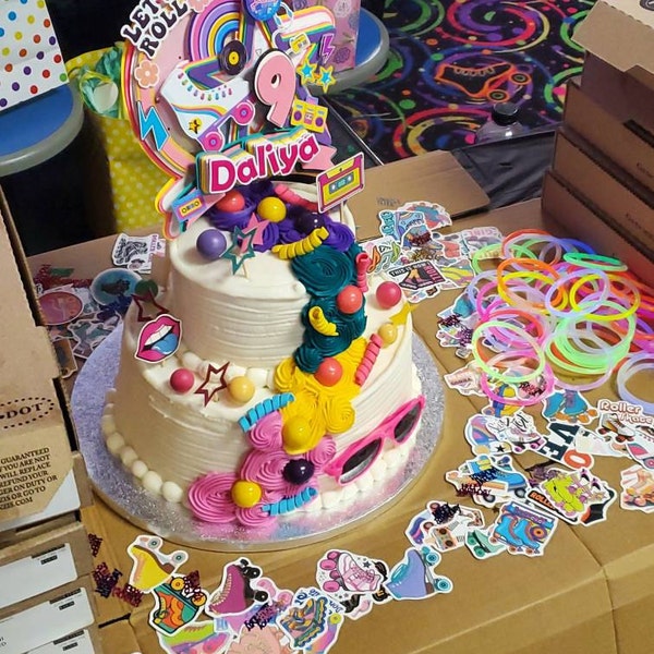 Roller Skate Cake Topper,skate Cake,roller Skate Birthday Supplies ...