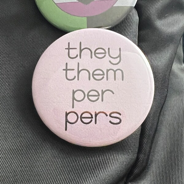 Customizable Pronoun Button | LGBTQ Transgender Nonbinary Pride - Etsy