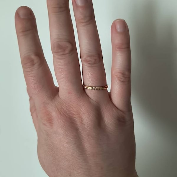 Solid Braided Gold Ring, Rope Wedding Band, Unique 2mm Gold Ring ...