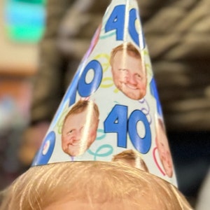 Custom Birthday Party Hat Photo Party Hat Personalized With Your Photo ...