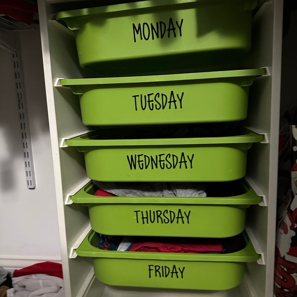 Days of the Week Label Set (decals Only) - Etsy