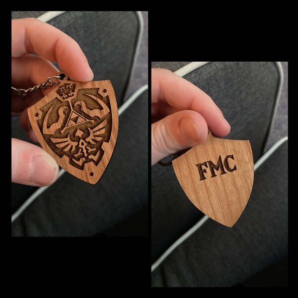 Zelda Shield Keychain/hylian Shield/wood Shield/stocking Stuffer ...