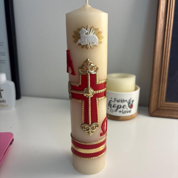 Beautiful Red Gold Cross Confirmation Communion Unique Paschal Gold ...
