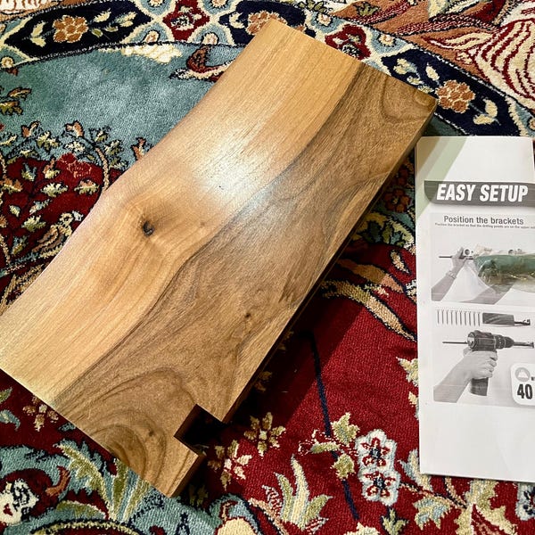 Hallway Floating Live Edge Wood Wall Shelves Rustic Wooden Entryway ...