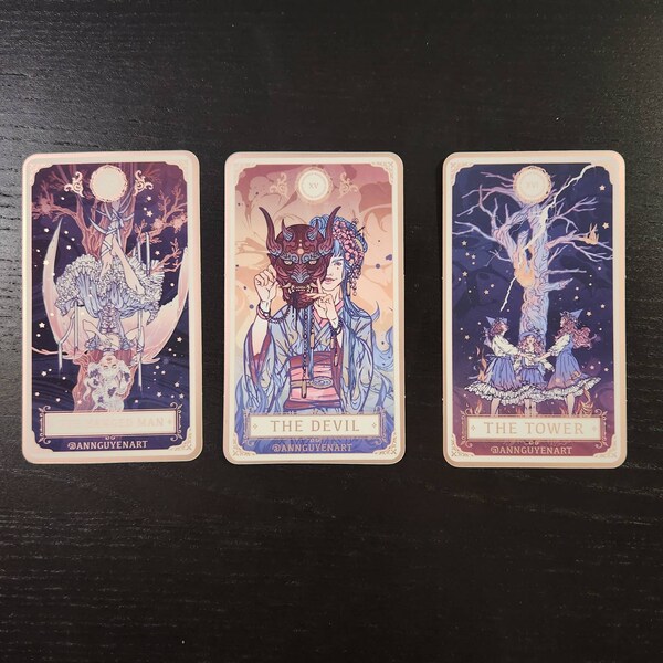 Tarot Card Sticker Set - Oracle (matte Metallic Finish) - Etsy