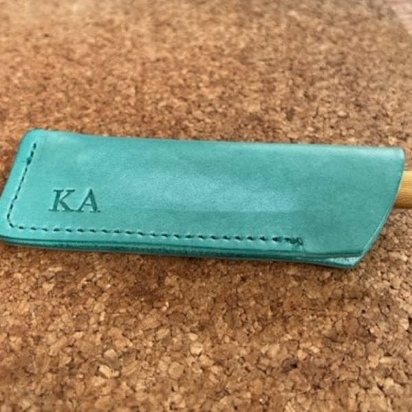 Personalised Italian Leather Single Pen Case Sheath in a Choice of ...