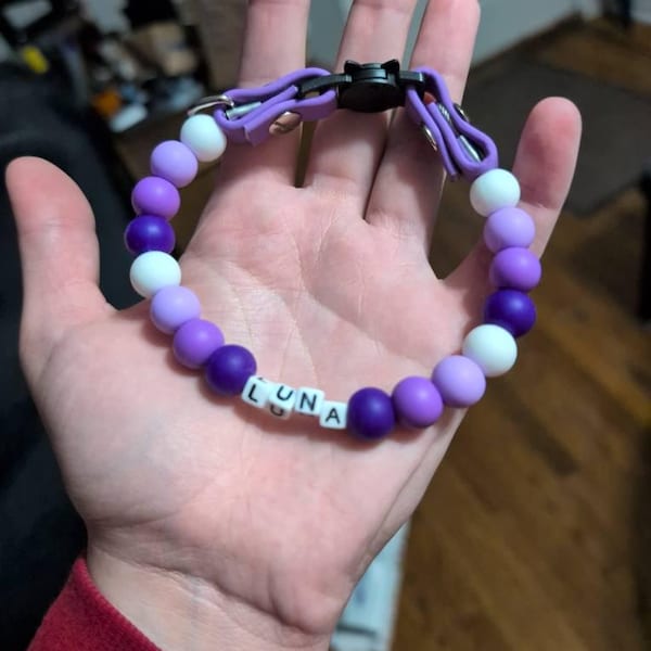 Custom Beaded Cat Name Collar, Fancy Designer Kitty Necklace ...