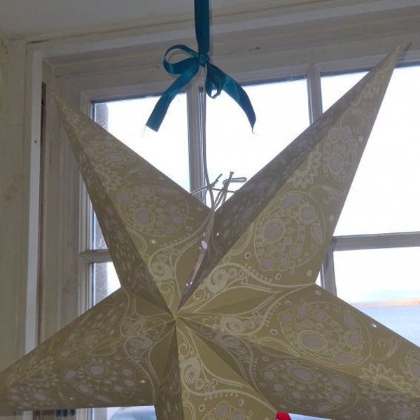 Scandi Style Paper Star Lantern With LED Lighting Kit - Handmade ...