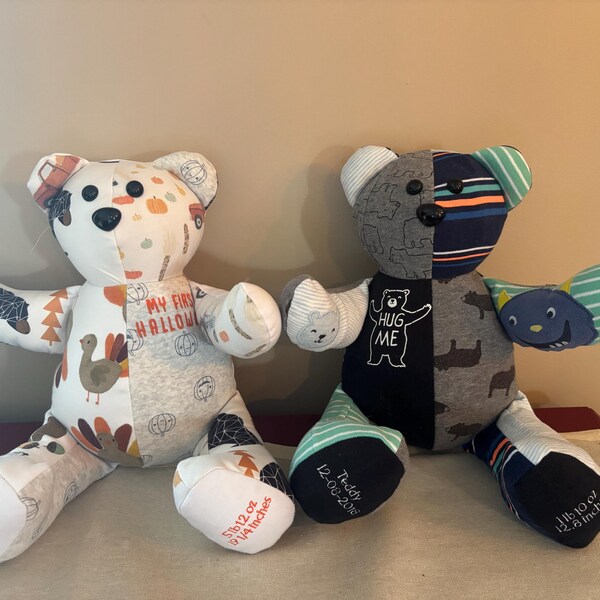 Memory Bear, Remembrance Bear, Custom Keepsake Bear, Memorial Bear ...