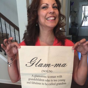 Glam-ma, Glamma, Glamorous Grandma Throw Pillow Cover, Pregnancy ...