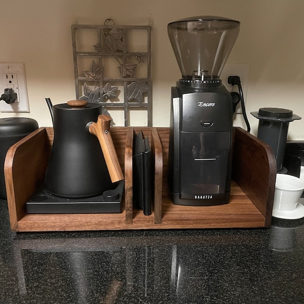 Handmade Wooden Pour Over Coffee Station: Minimalist Coffee Caddy, 2 ...