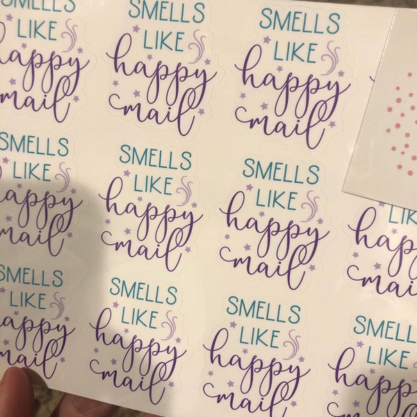 Smells Like Happy Mail Stickers, Small Business Stickers, Essential Oil ...