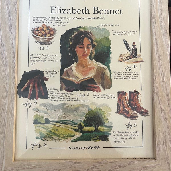 Elizabeth Bennet Art Print - Pride and Prejudice Character Field Guide ...