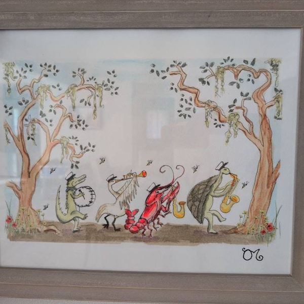Secondline in the Swamp- Watercolor Giclée Art Print- New Orleans - Etsy
