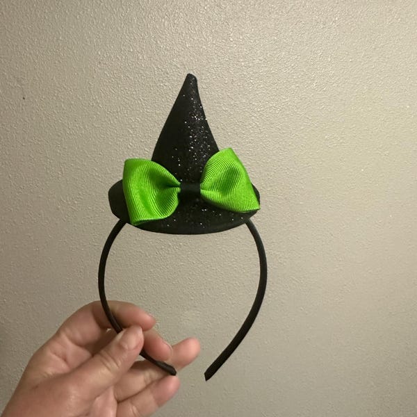 Wicked Witch Hair Bow, Green Witch Hair Clip, Green and Pink Fabric ...