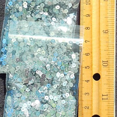 Tiny 3mm Metallic Silver Sequins. Metallic Silver Flat Sequins X 10g ...