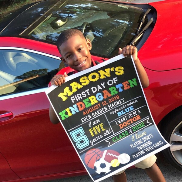 Sports First Day of School Sign, Back to School Sign, First Day of ...