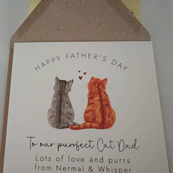 Personalised Choose the Cats Father's Day Card, From Two Cats, for Cat ...