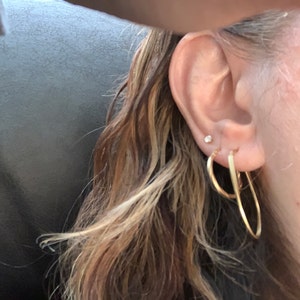 14K Solid Gold Butterfly Opal Studs Screw Back Girls Studs | Etsy