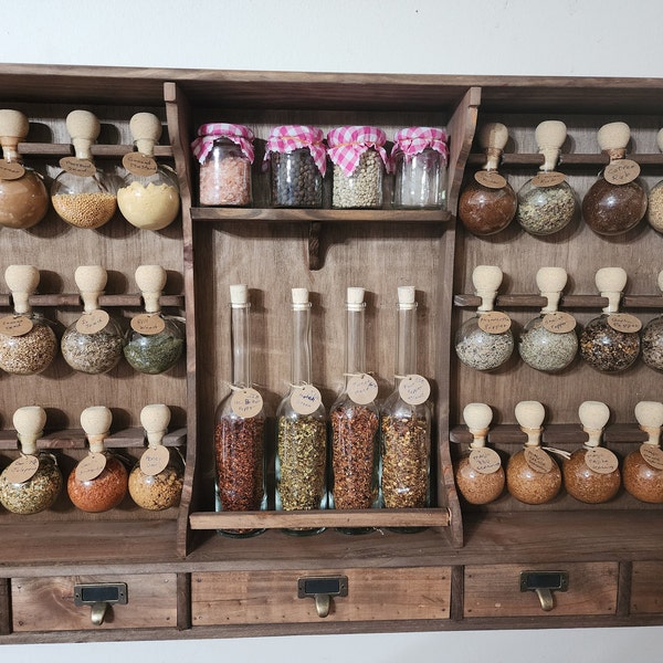 30 Bubbles Wooden Spice Cabinet Wood Stain - Etsy