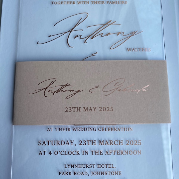 Personalized Wedding Invitation Acrylic Suite | Clear Invite With RSVP ...