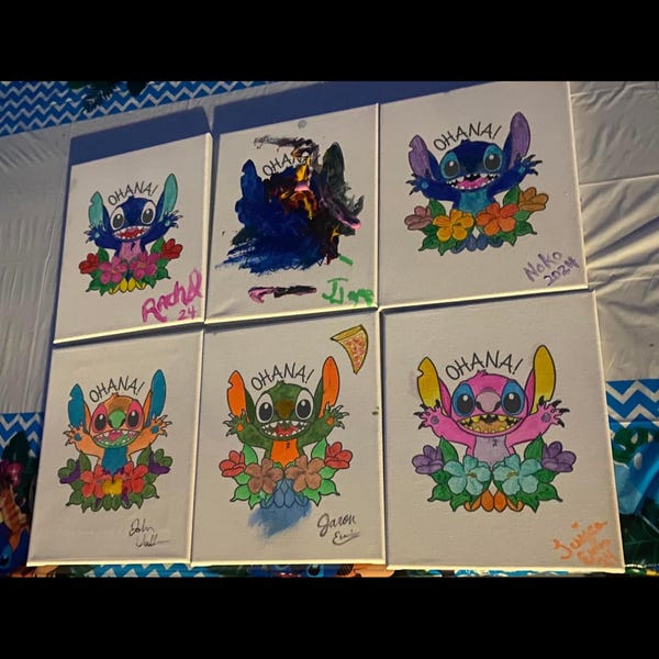 DIY Party Canvas, Ready to Paint Lilo & Stitch Canvas - Etsy