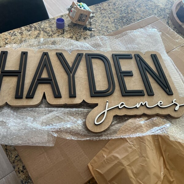 Large Custom Wood Name Sign, Nursery Name Sign, Boho Girl Name Sign ...