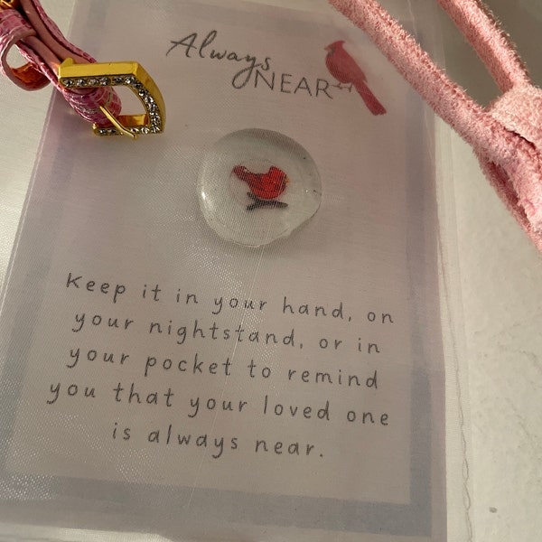 Cardinal Always Near Glass Gem - Pocket Token, Angelversary ...