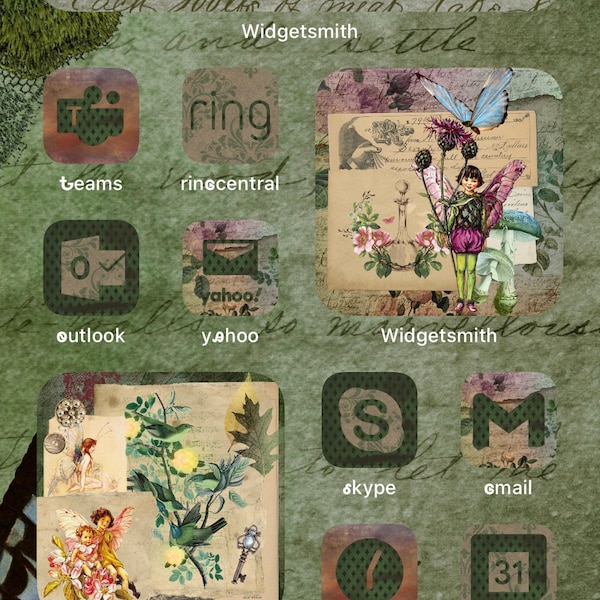 Ios Fairycore Aesthetic iPhone Pack, 1,136 App Icons, 10 Widget Quotes ...